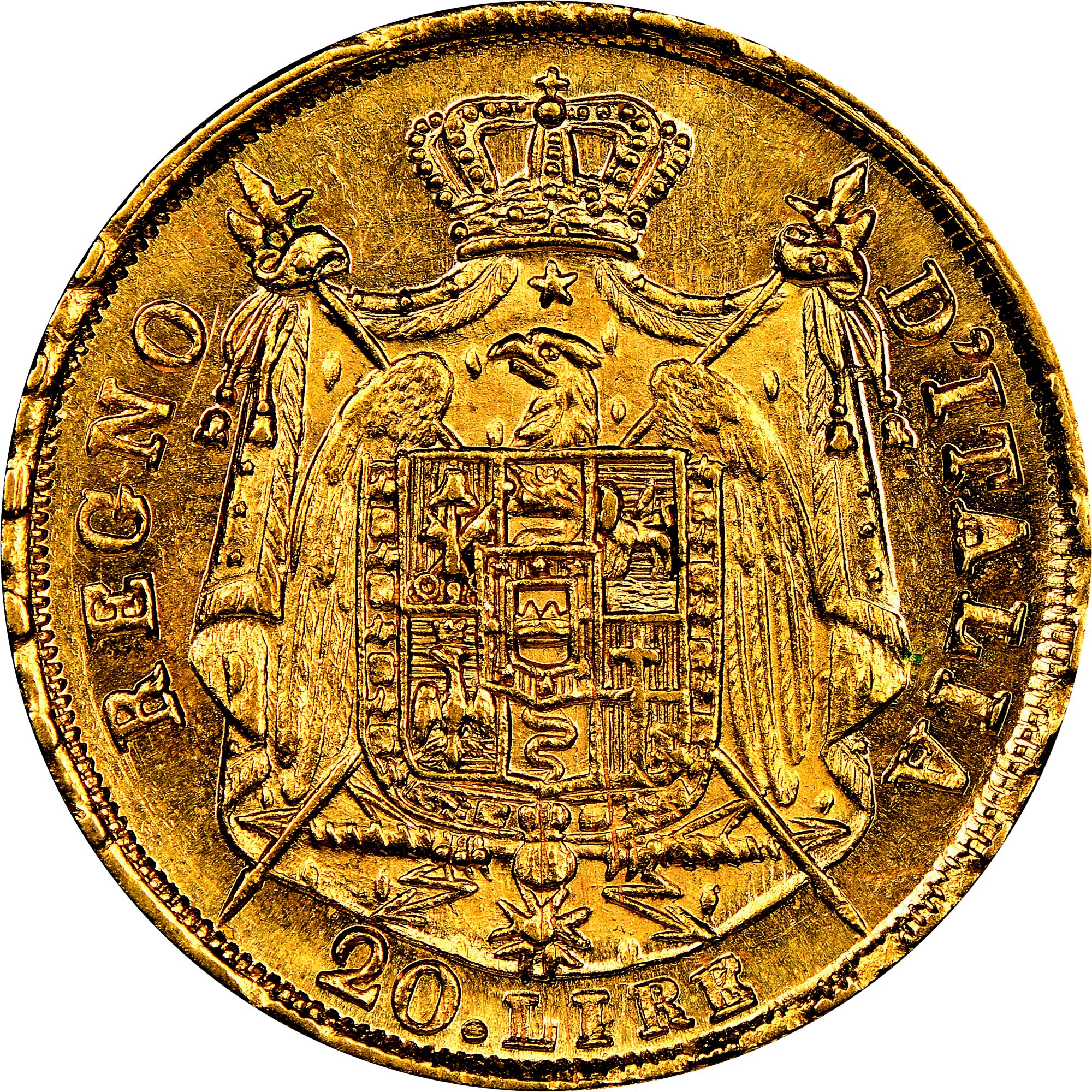 Italian States KINGDOM OF NAPOLEON 20 Lire KM 11 Prices & Values | NGC