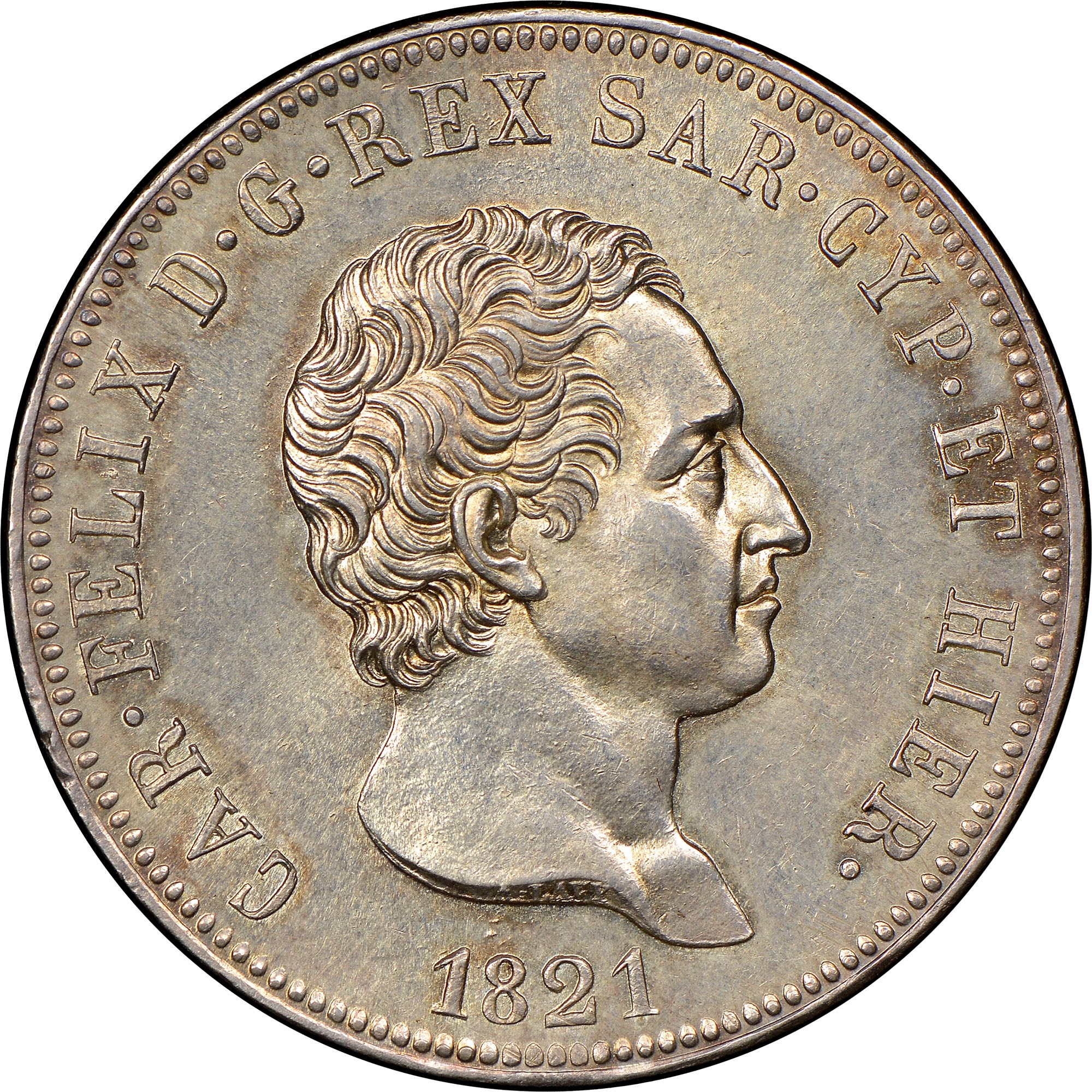 Italian States SARDINIA 5 Lire KM 116.1 Prices & Values | NGC