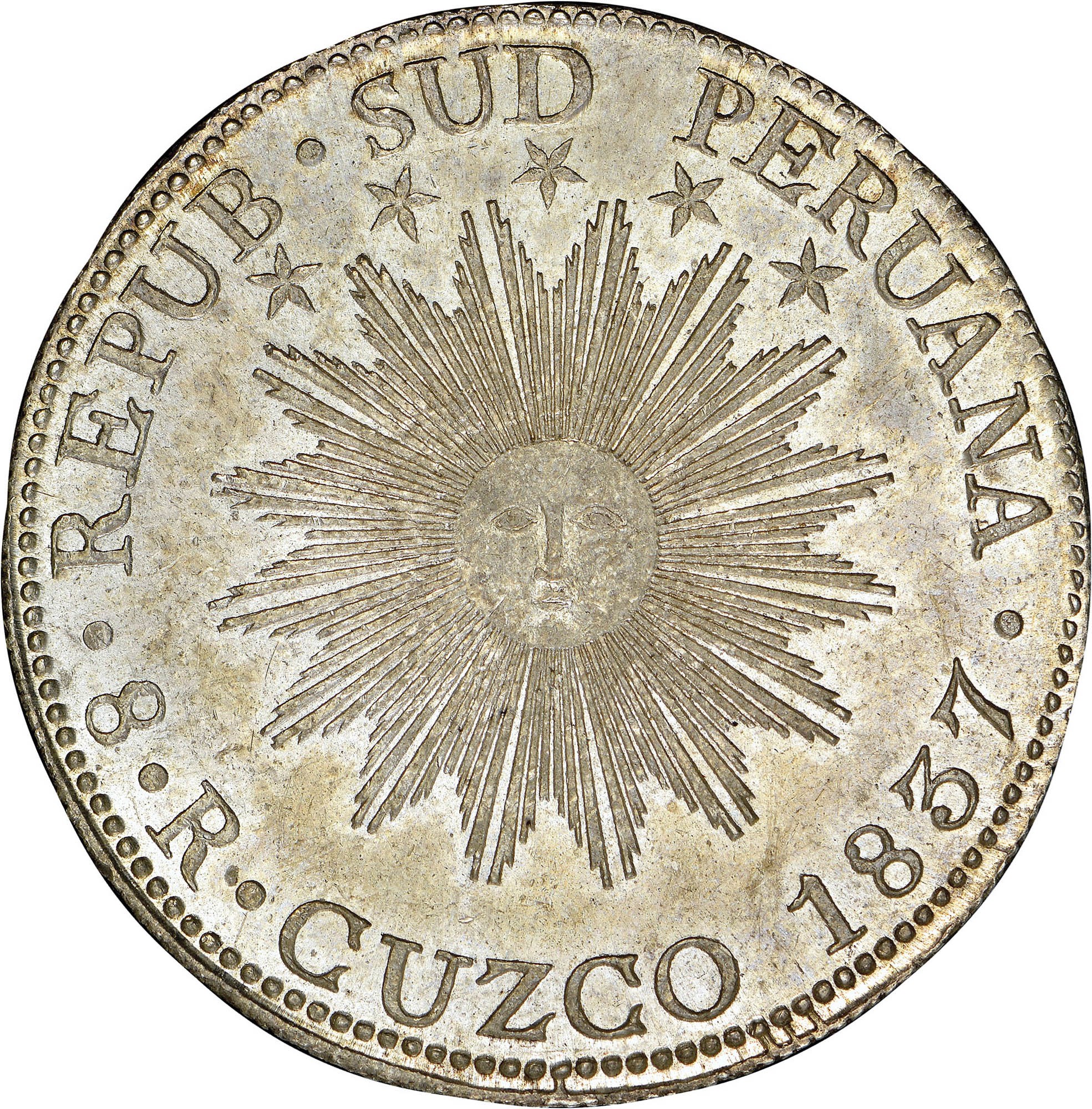 Peru SOUTH PERU 8 Reales KM 170.1 Prices & Values | NGC