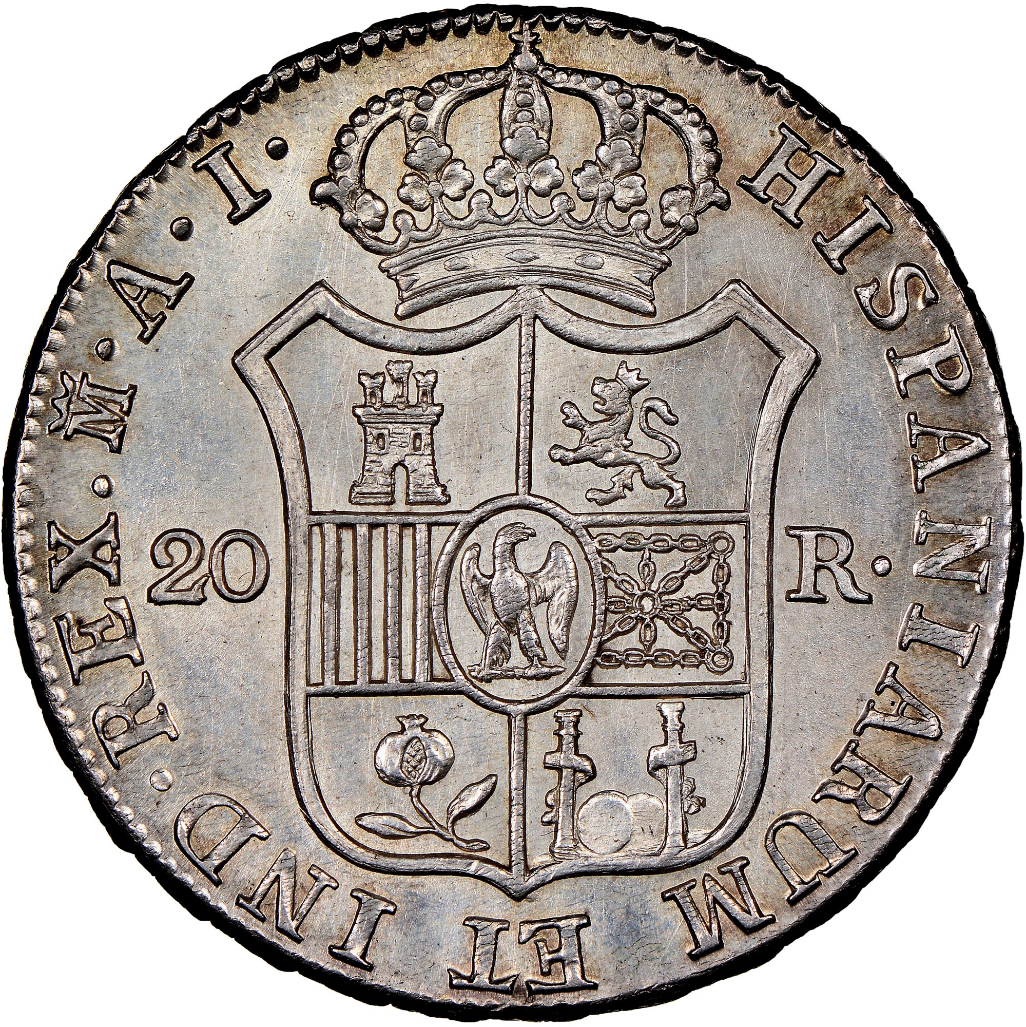 Spain 20 Reales KM 551.2 Prices & Values | NGC