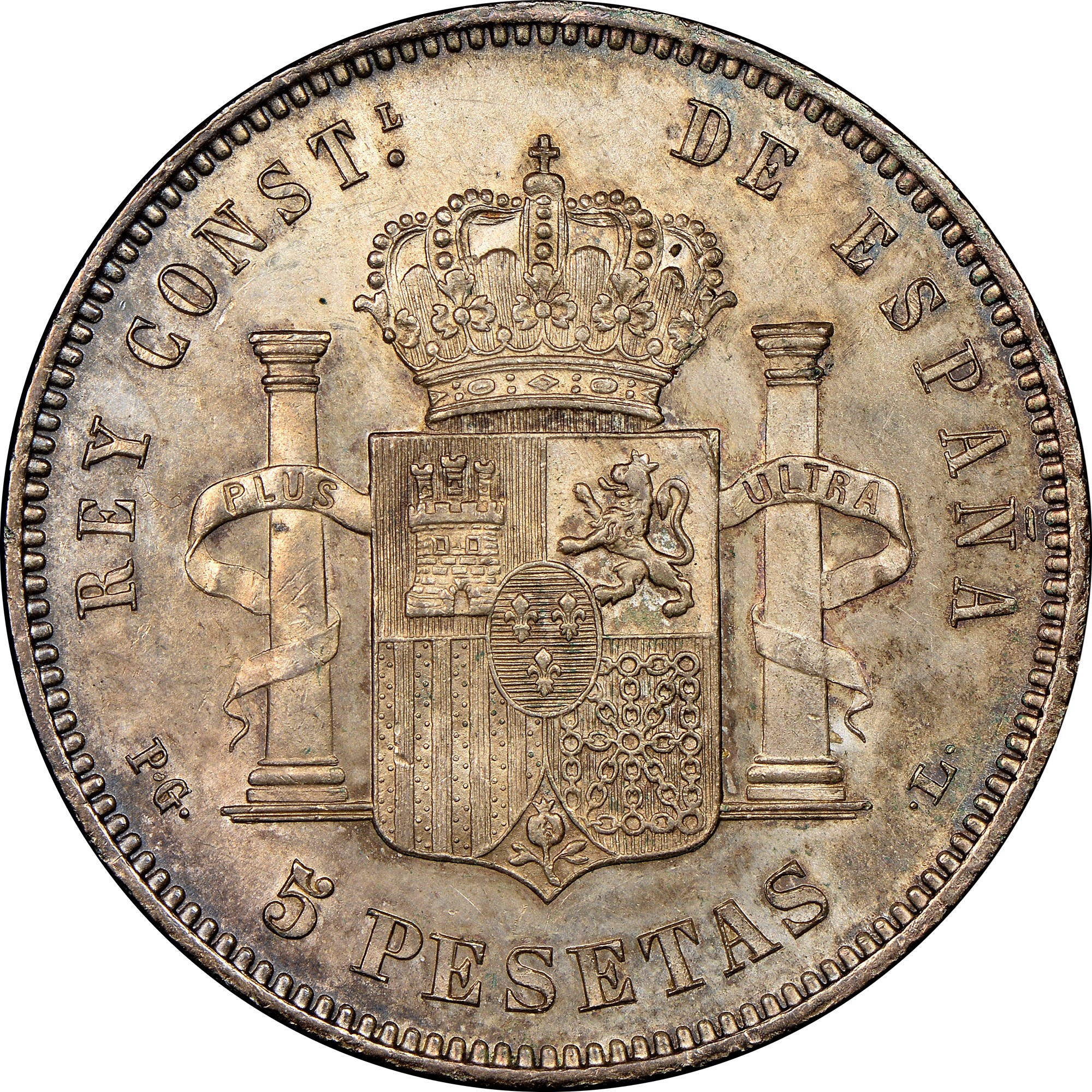Spain 5 Pesetas KM 700 Prices Values NGC Spain 5 Pesetas KM 700 Prices Values NGC