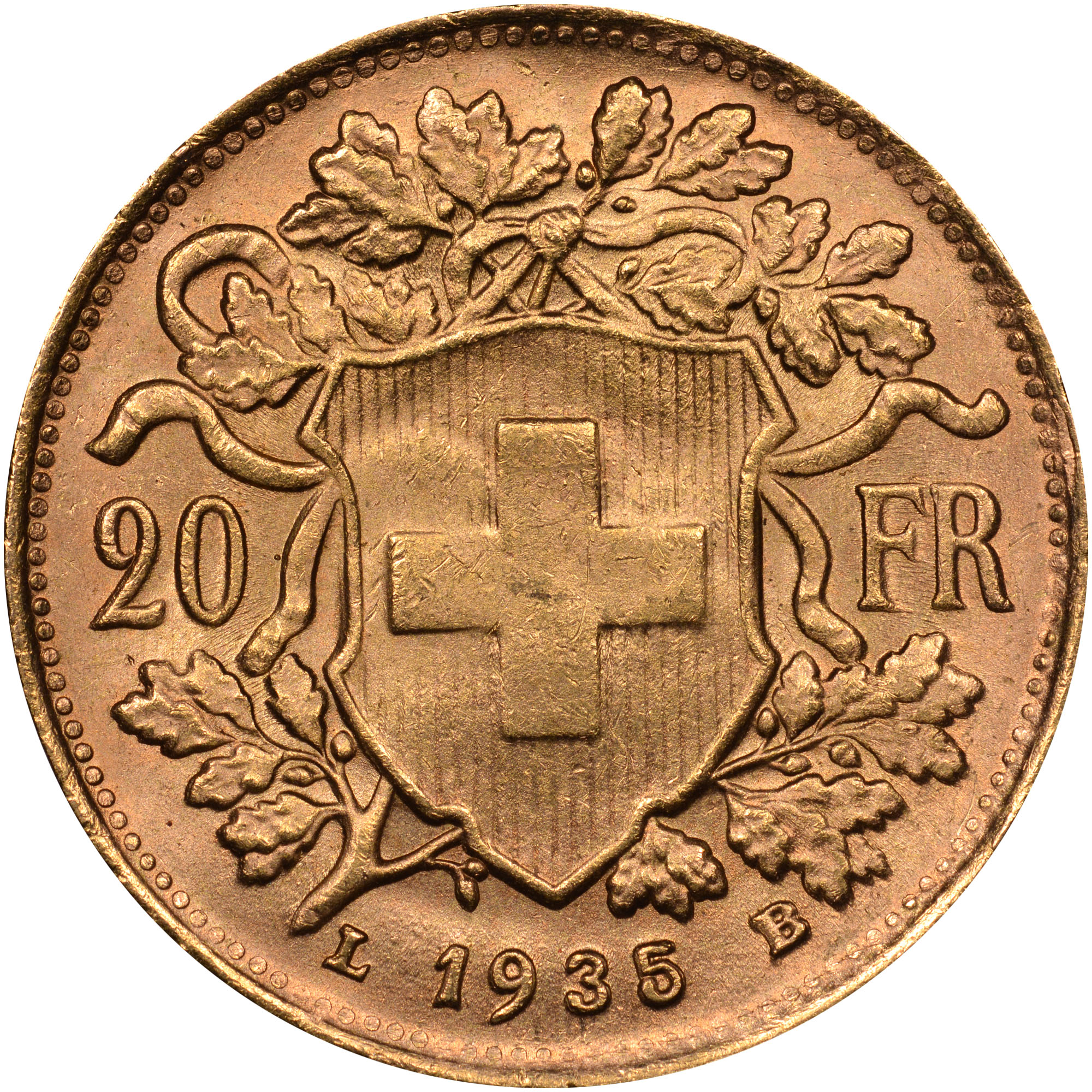 Switzerland 20 Francs KM 35.1 Prices & Values | NGC