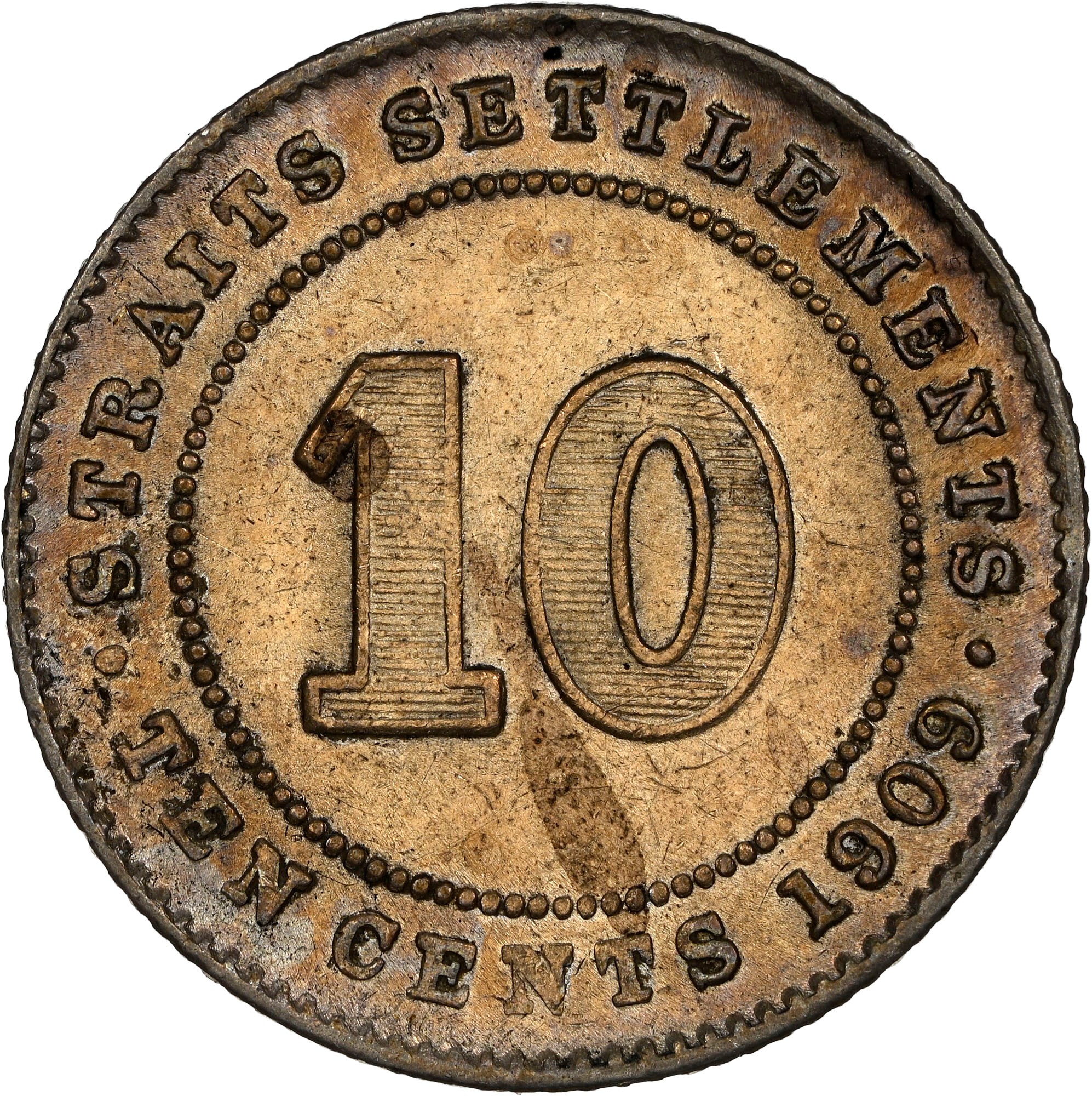 Straits Settlements 10 Cents KM 21a Prices & Values | NGC