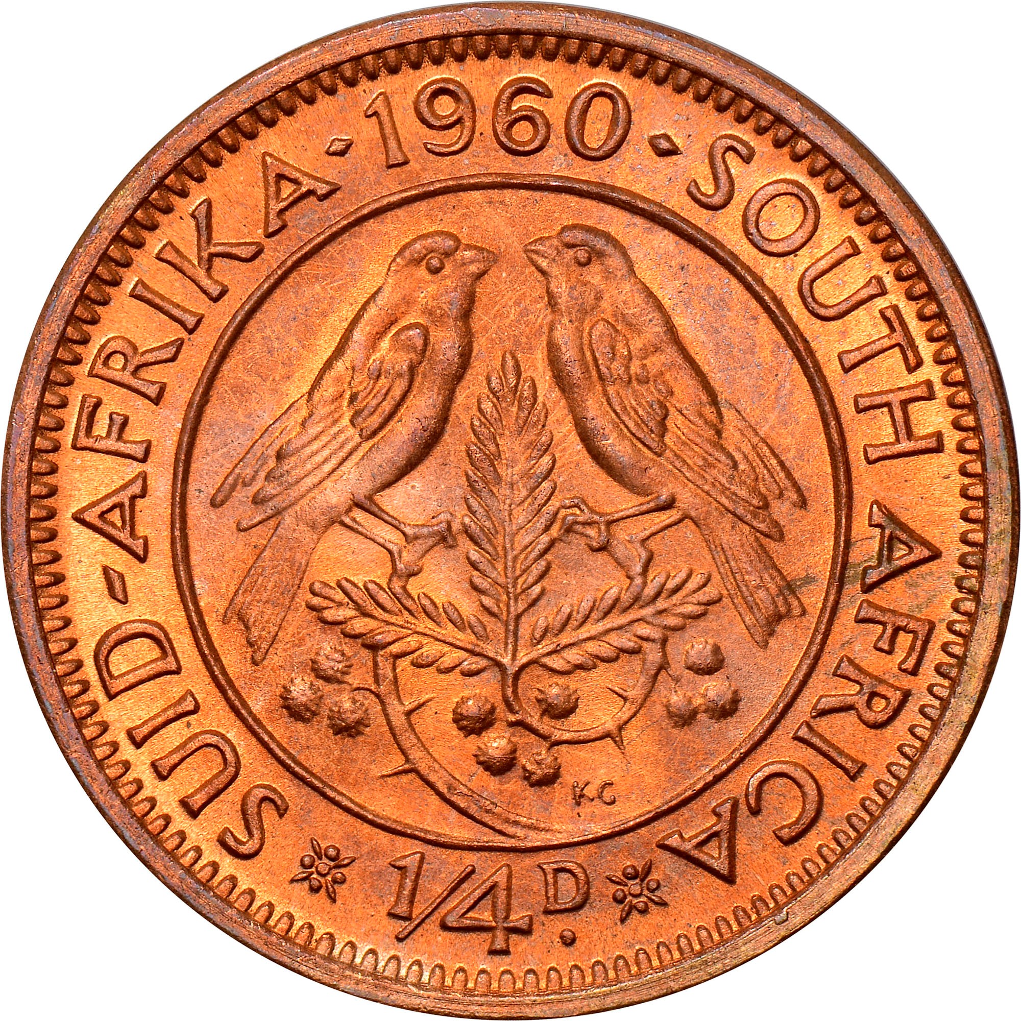 South Africa 1 4 Penny KM 44 Prices Values NGC south-africa-1-4-penny-km-44-prices-values-ngc