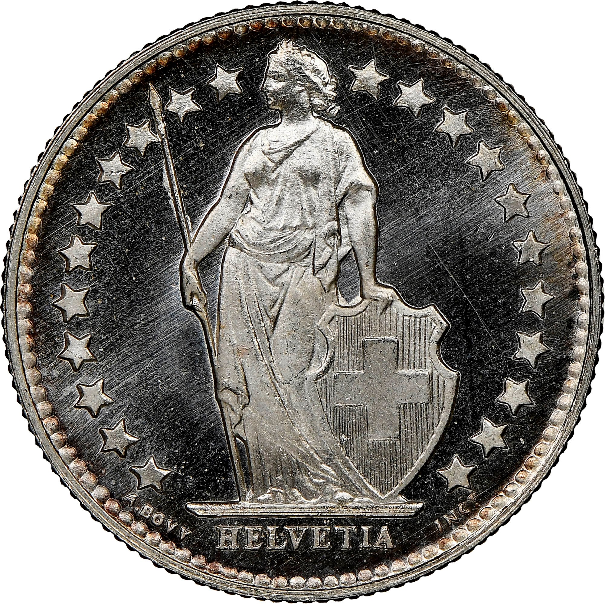 Switzerland 1 2 Franc KM 23 Prices Values NGC