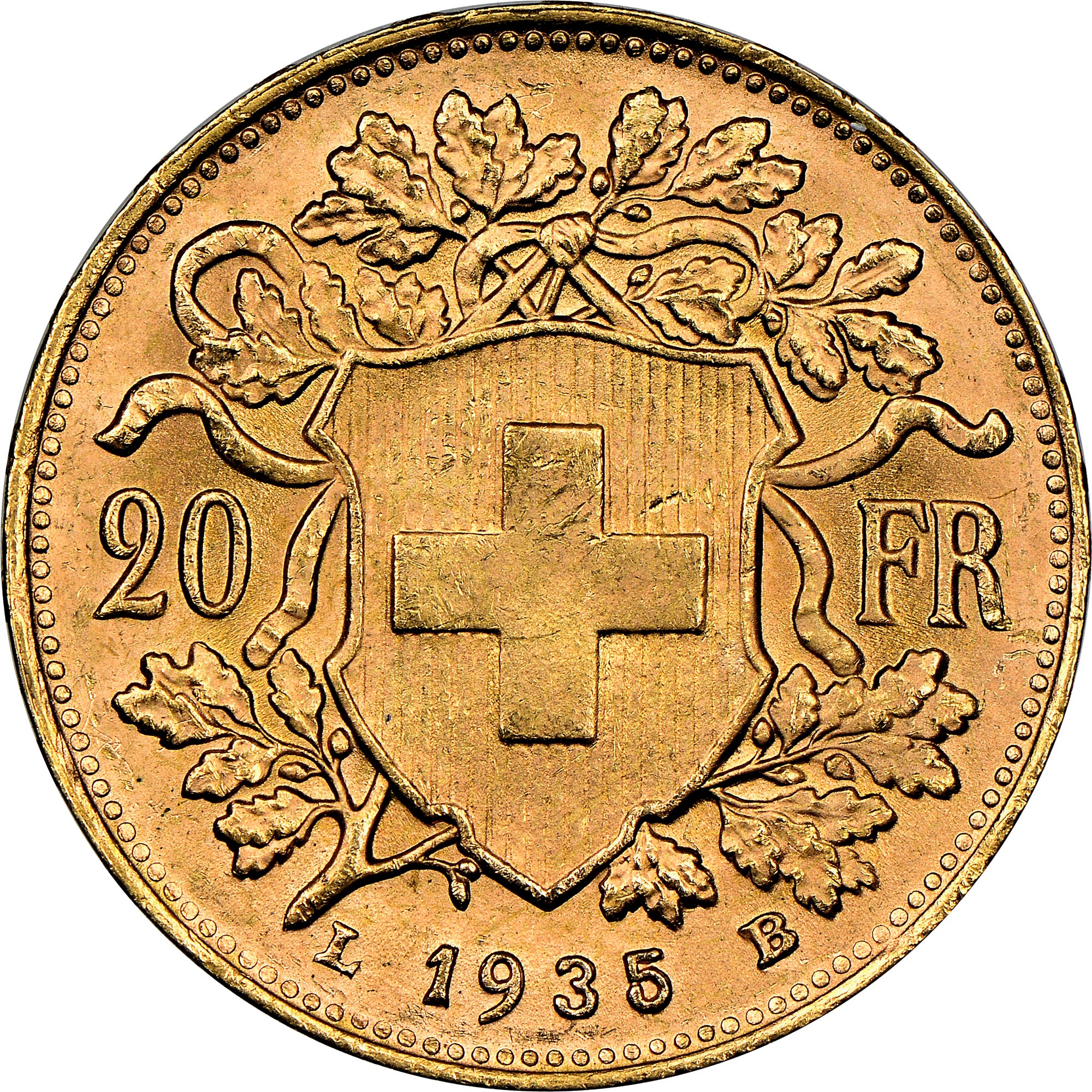 Switzerland 20 Francs KM 35.1 Prices & Values | NGC