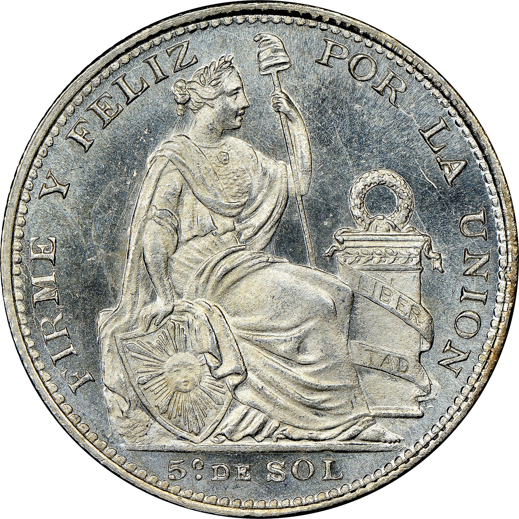 Peru 1/5 Sol KM 205.2 Prices & Values | NGC