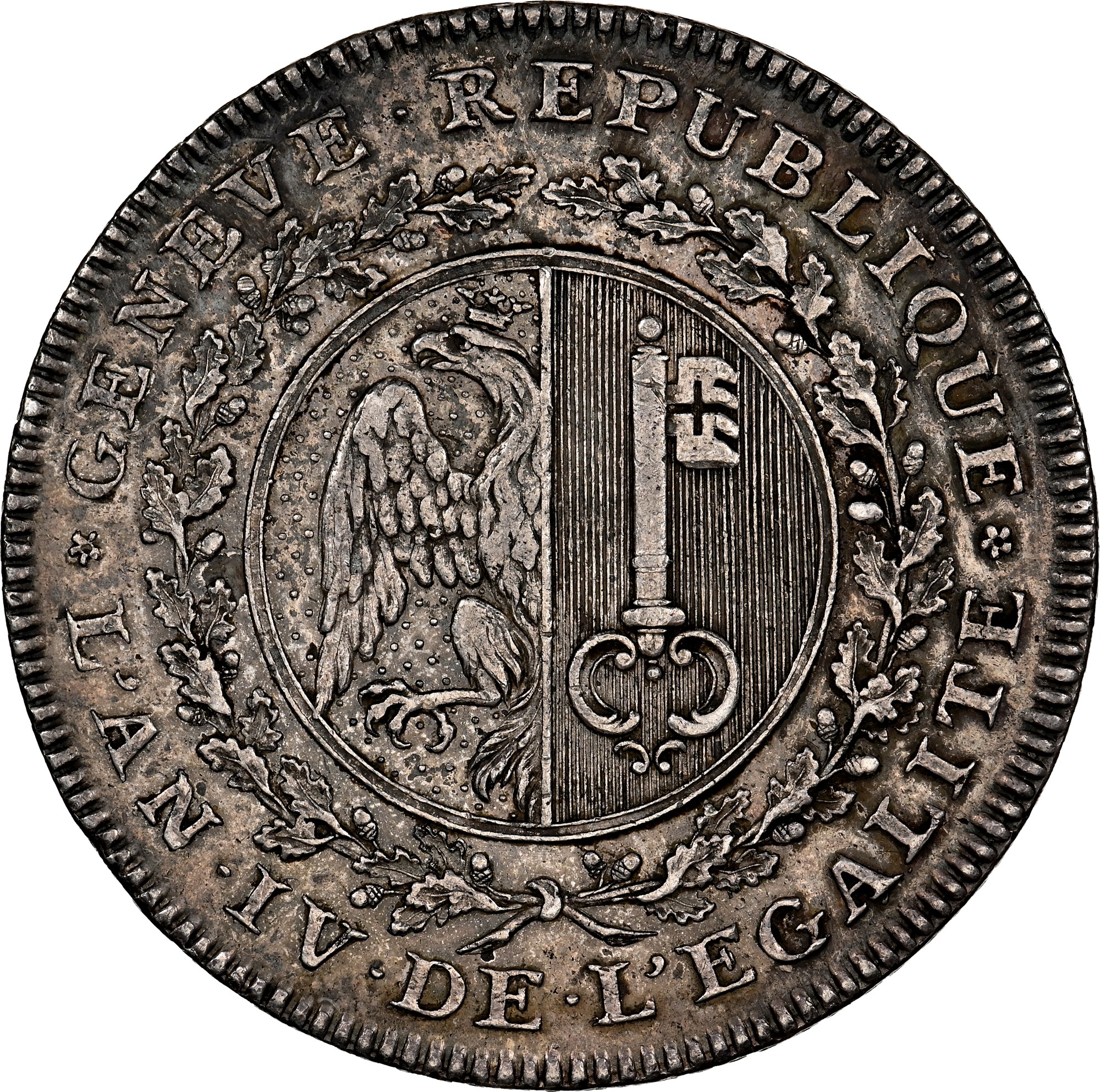 Swiss Cantons GENEVA (Swiss Cantons) Xii Florins / Ix Sols KM 111 Pric