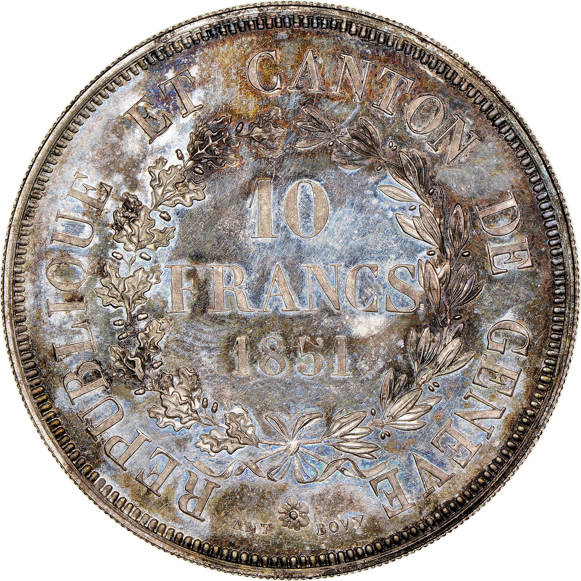 Swiss Cantons GENEVA 10 Francs KM 138 Prices & Values | NGC