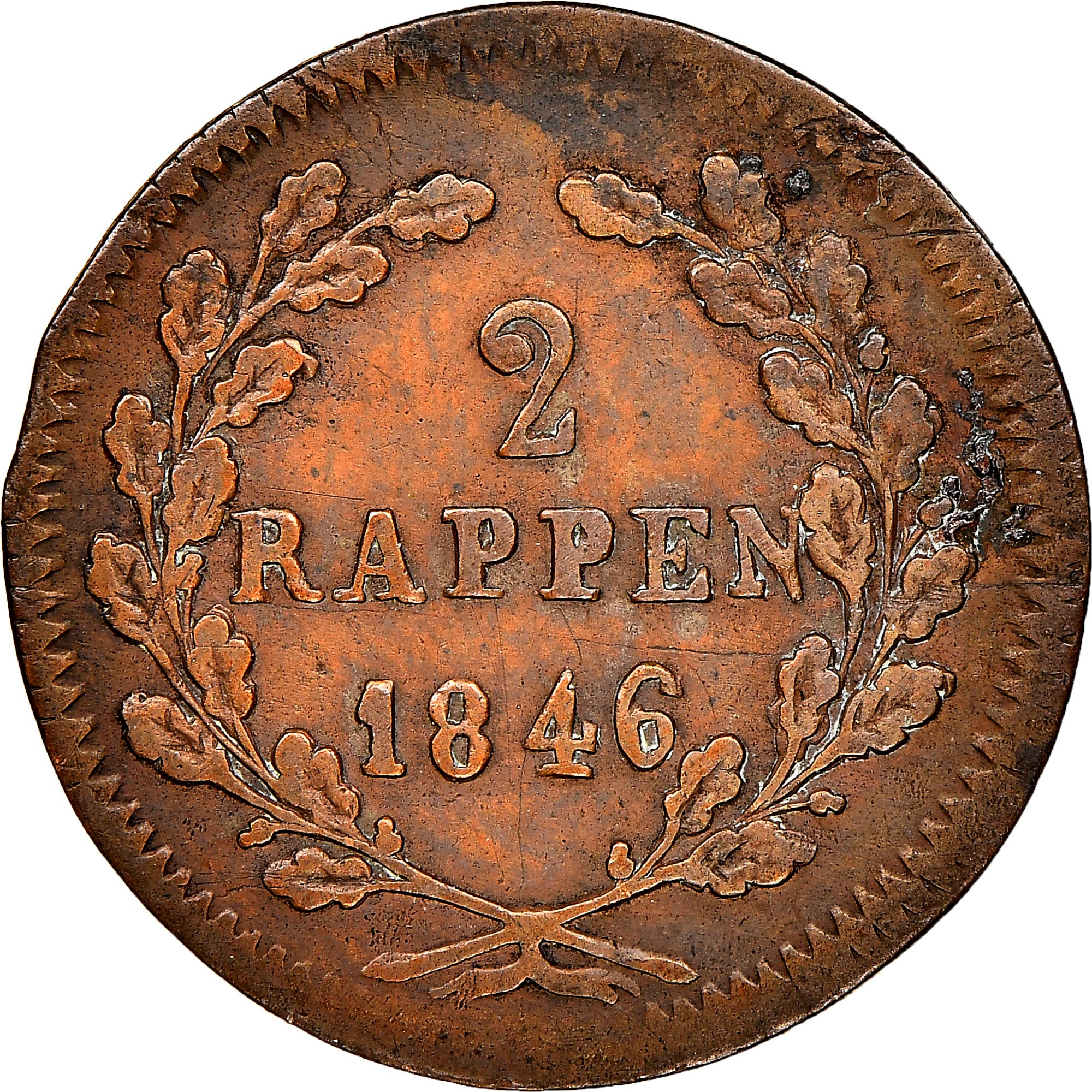 Swiss Cantons SCHWYZ 2 Rappen KM 62 Prices & Values | NGC