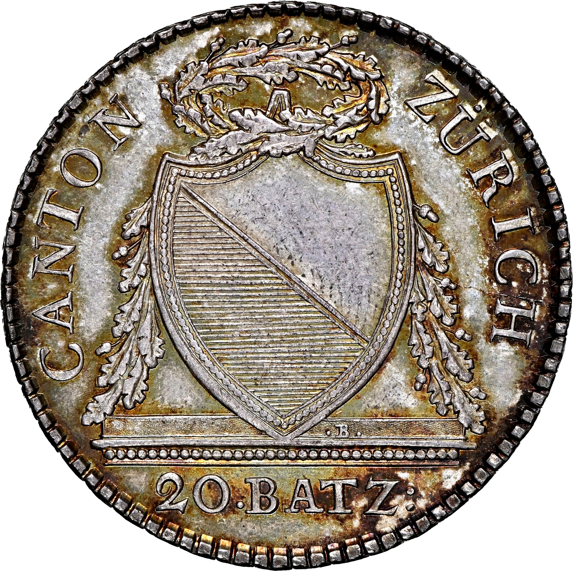 Swiss Cantons ZURICH (Swiss Cantons) 20 Batzen KM 186 Prices & Values