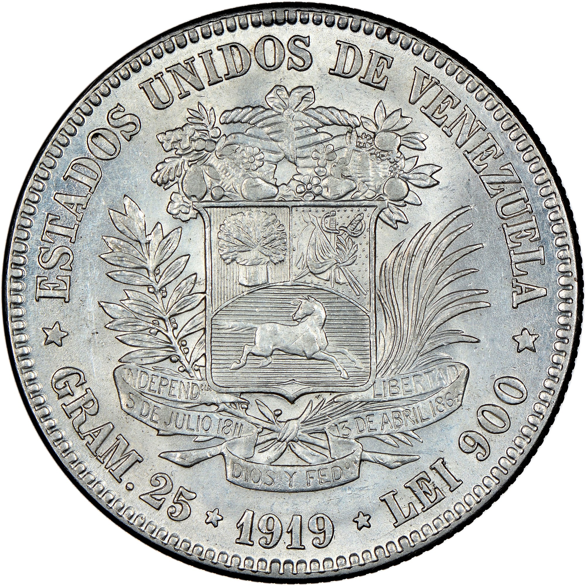 Venezuela 5 Bolivares Y 24.2 Prices & Values | NGC