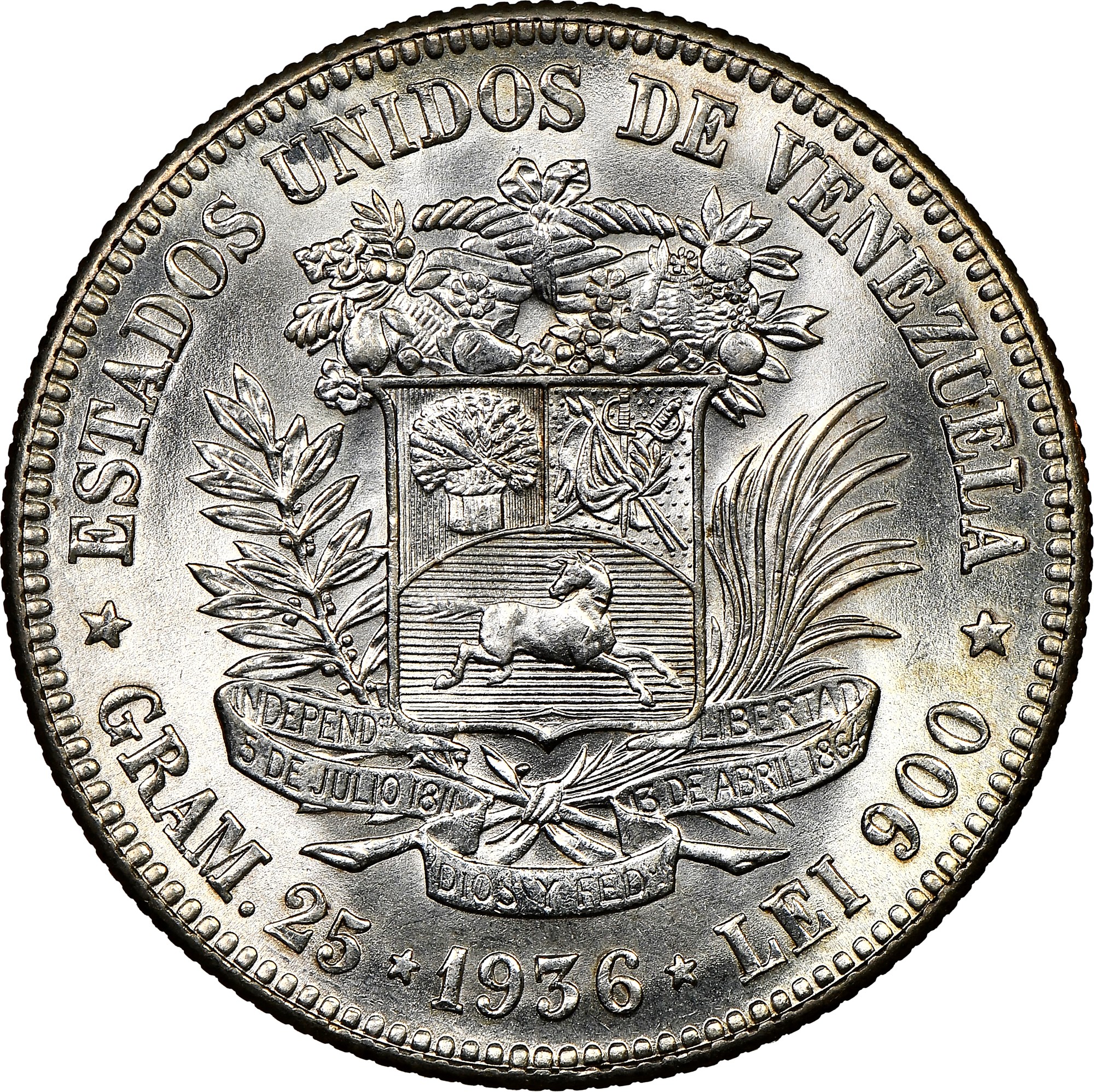 Venezuela 5 Bolivares Y 24.2 Prices & Values | NGC