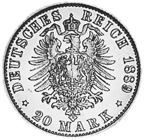 German States SAXE-MEININGEN 20 Mark KM 186 Prices & Values | NGC