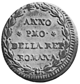 Italian States ROMAN REPUBLIC-FERMO 1/2 Baiocco KM 7 Prices & Values