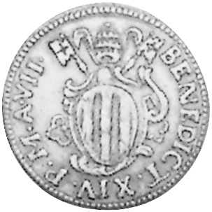 Italian States PAPAL STATES-FERRARA 1/2 Baiocco KM 143 Prices & Values