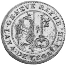 Swiss Cantons GENEVA (Swiss Cantons) Un (1) Sol / Six Deniers KM 106 P