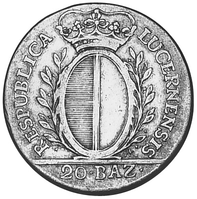 Swiss Cantons LUZERN 20 Batzen KM 90 Prices & Values | NGC