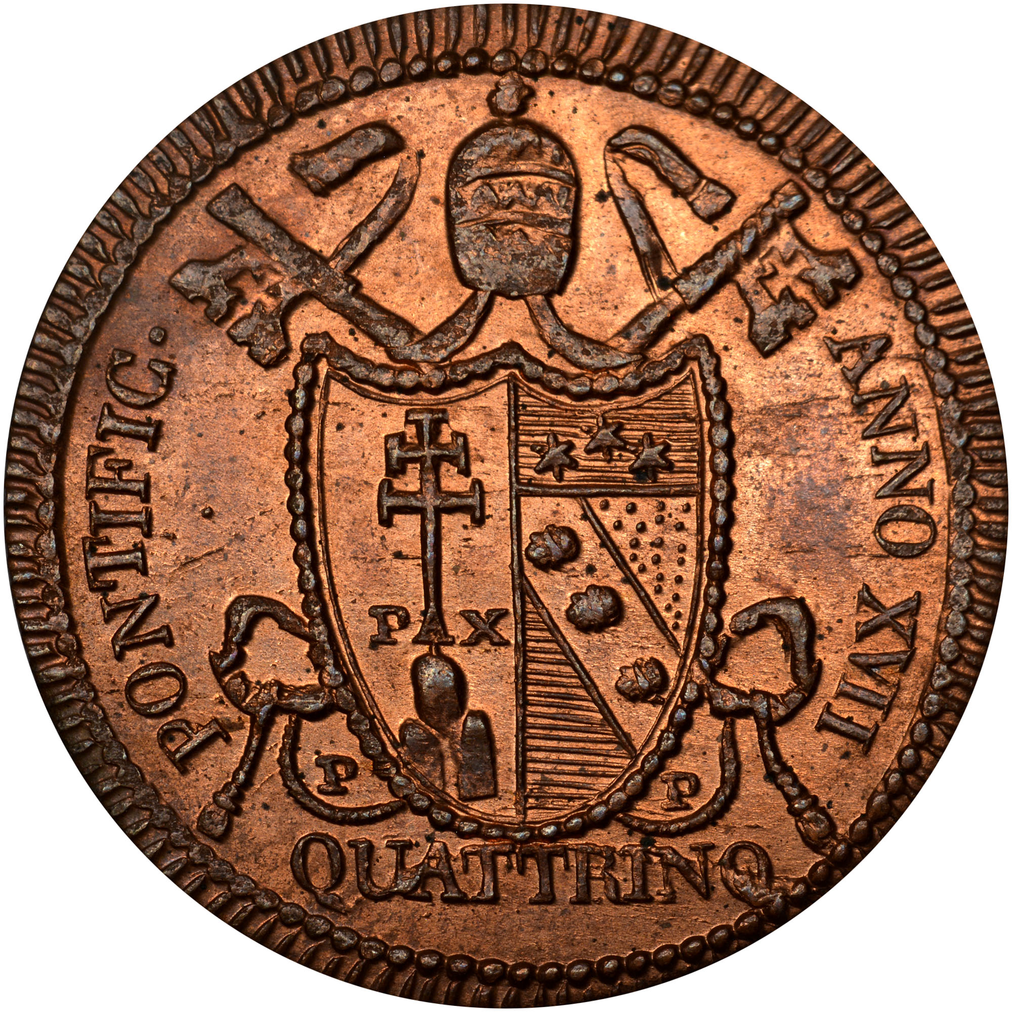 Italian States PAPAL STATES Quattrino KM 1276.1 Prices & Values | NGC