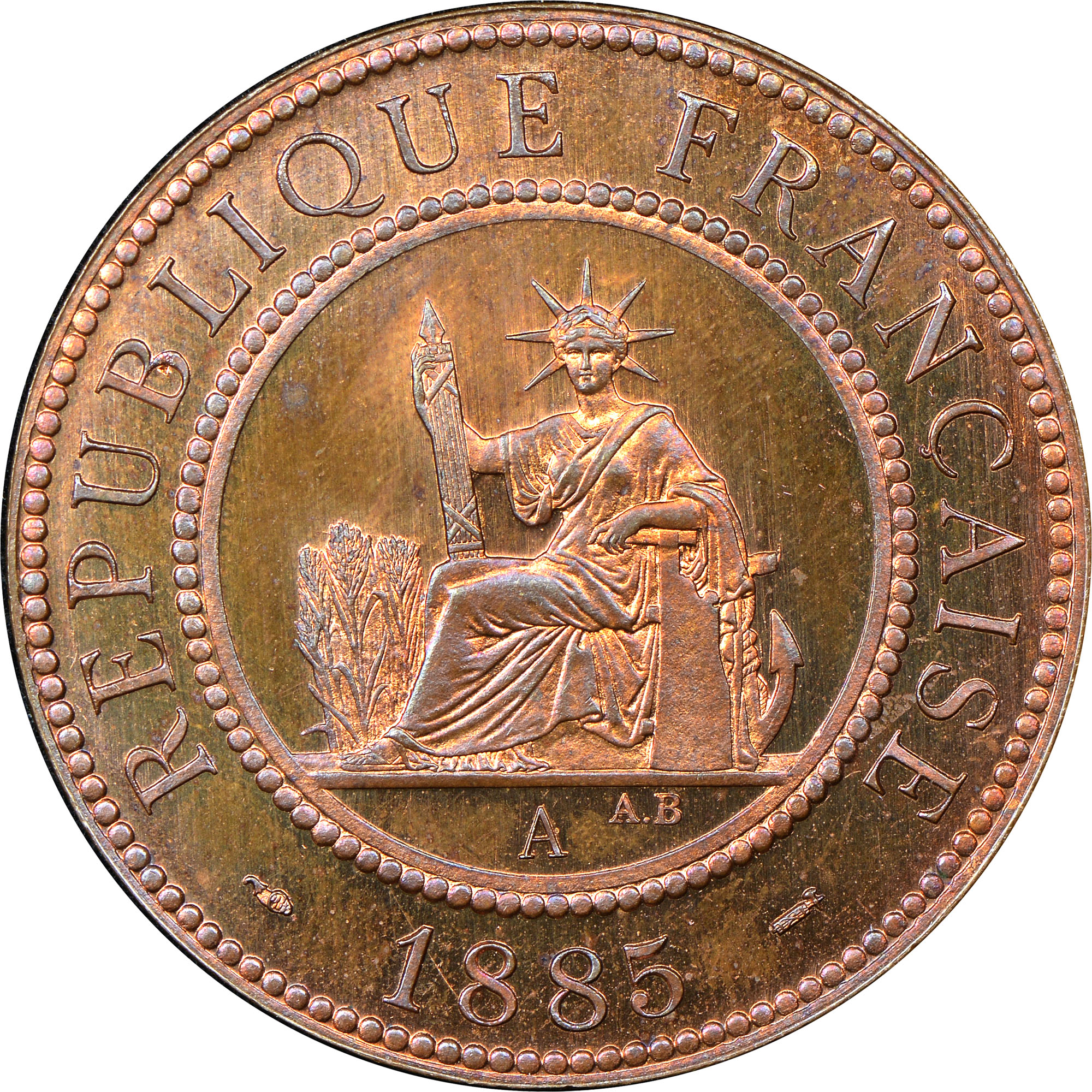 French Cochin China Cent KM 3 Prices & Values | NGC