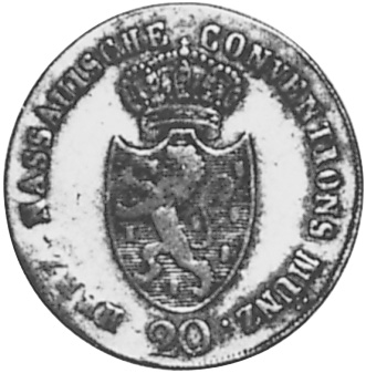 German States NASSAU 20 Kreuzer KM 23 Prices & Values | NGC