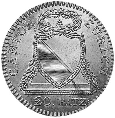 Swiss Cantons ZURICH (Swiss Cantons) 20 Batzen KM 187 Prices & Values