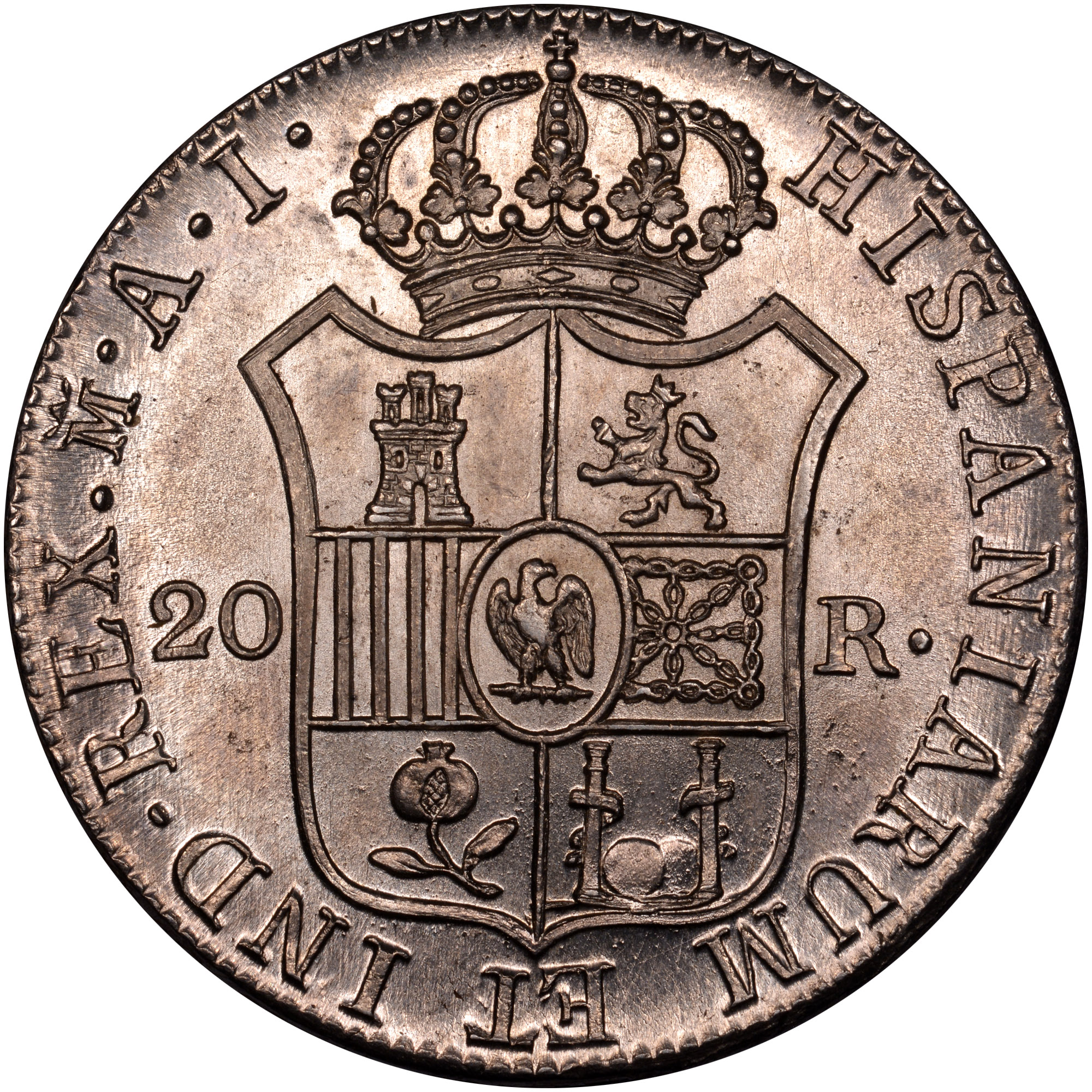 Spain 20 Reales KM 551.2 Prices & Values | NGC