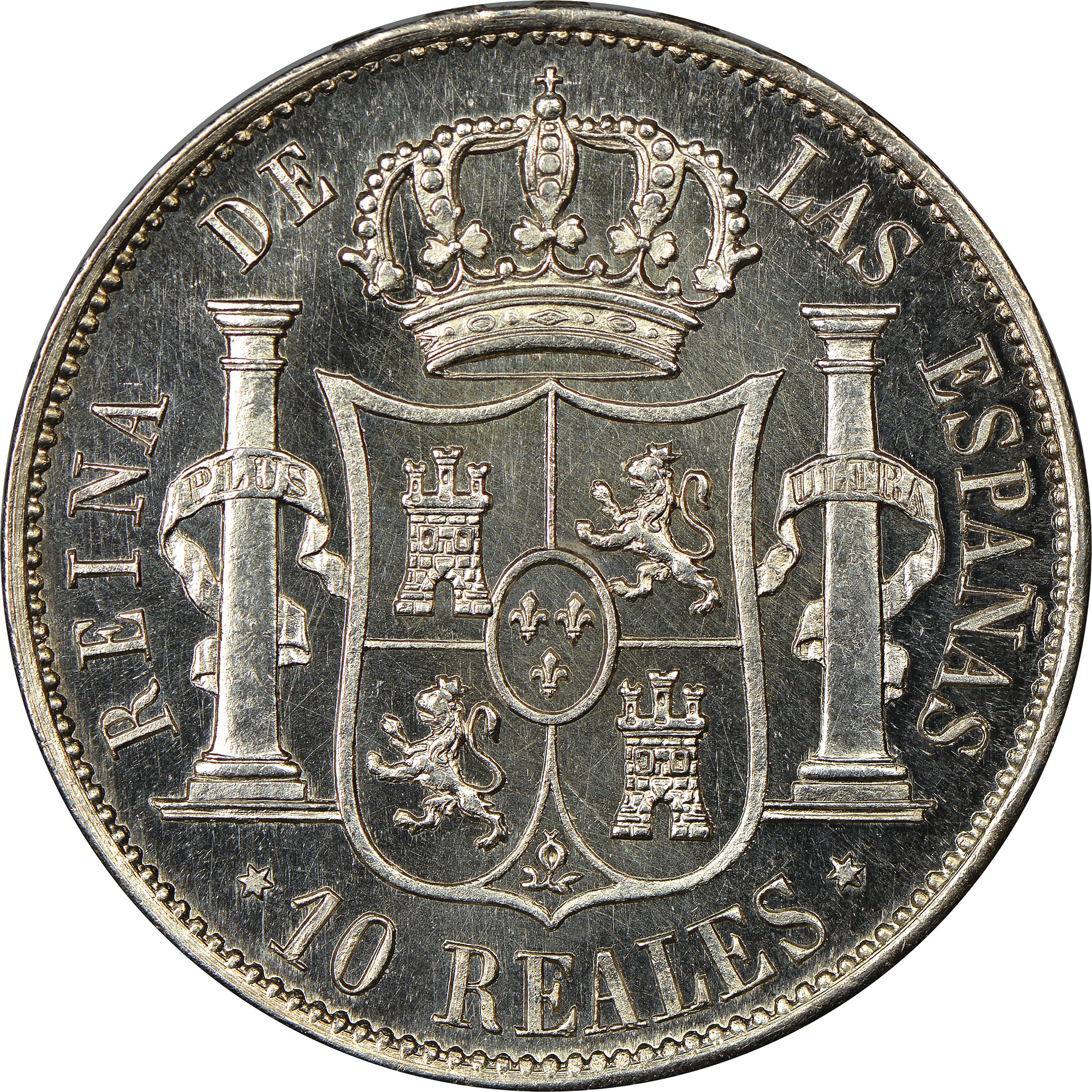 Spain 10 Reales KM 595.2 Prices & Values | NGC