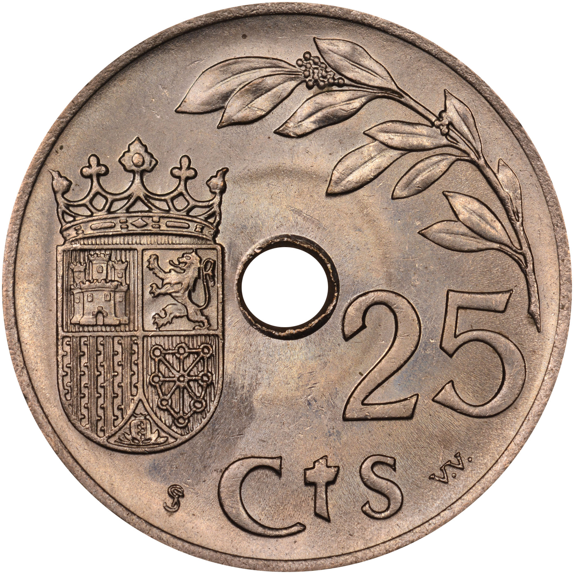 Spain 25 Centimos KM 753 Prices & Values | NGC