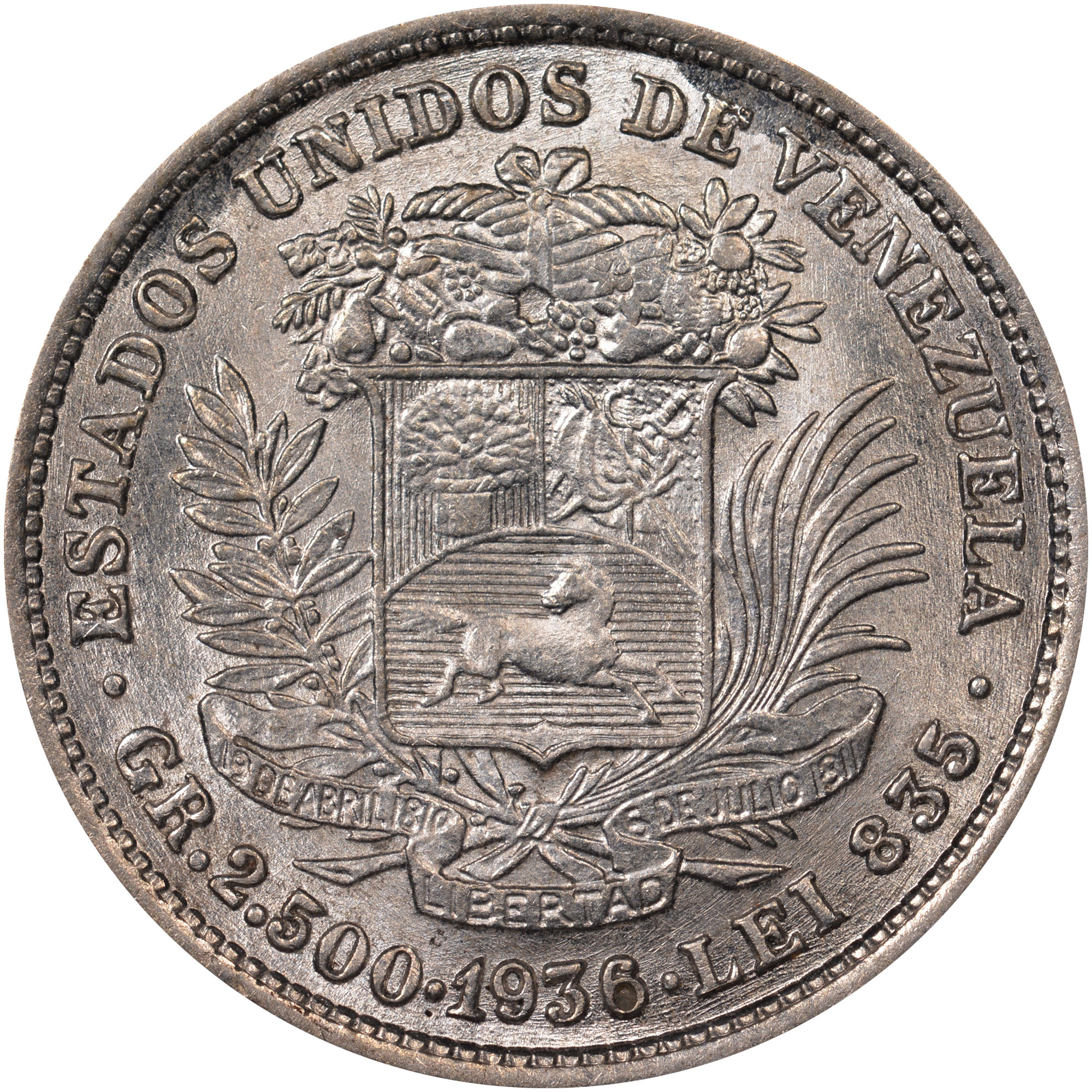 Venezuela 50 Centimos Y 21 Prices & Values | NGC