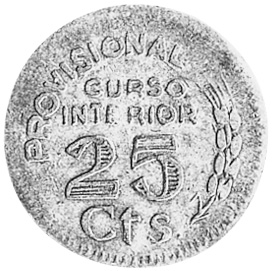 Spain Civil War LORA DEL RIO 25 Centimos KM 1 Prices & Values | NGC