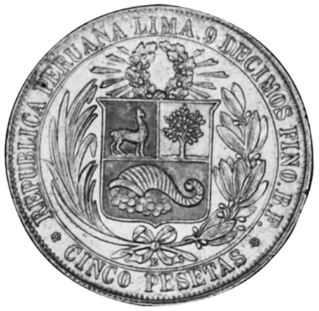 Peru 5 Pesetas KM 201.1 Prices & Values | NGC