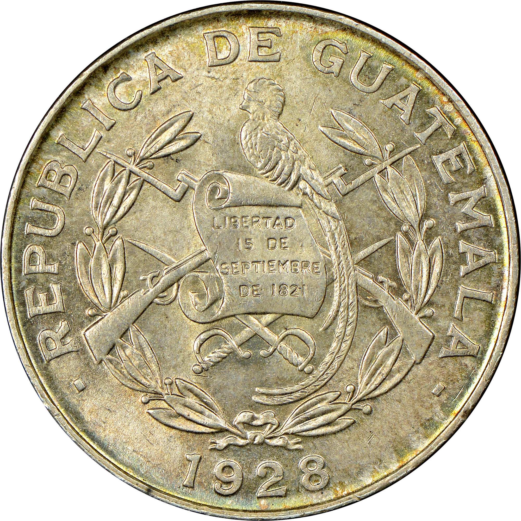 Guatemala 1/4 Quetzal KM 243.1 Prices & Values | NGC