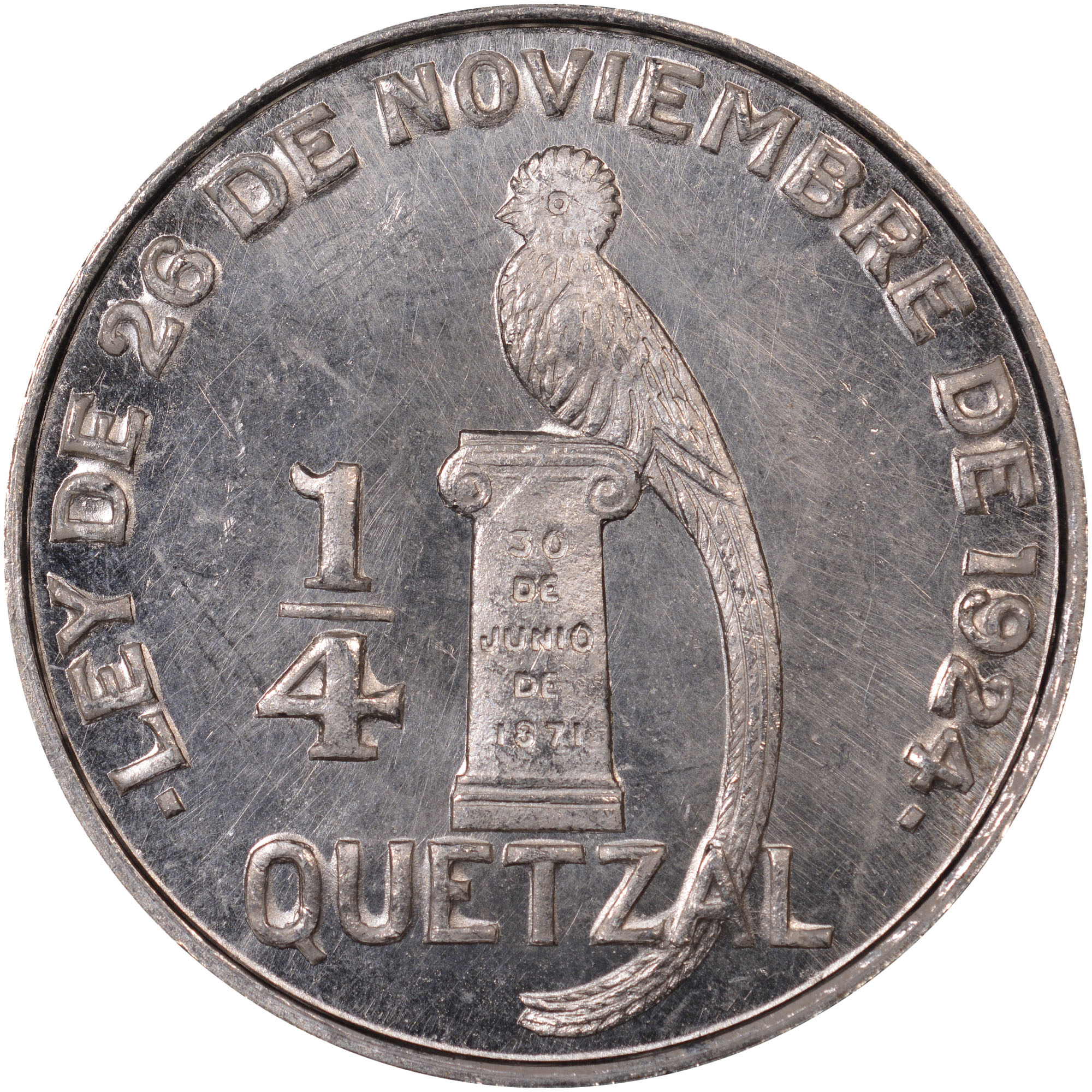 Guatemala 1/4 Quetzal KM 243.2 Prices & Values | NGC