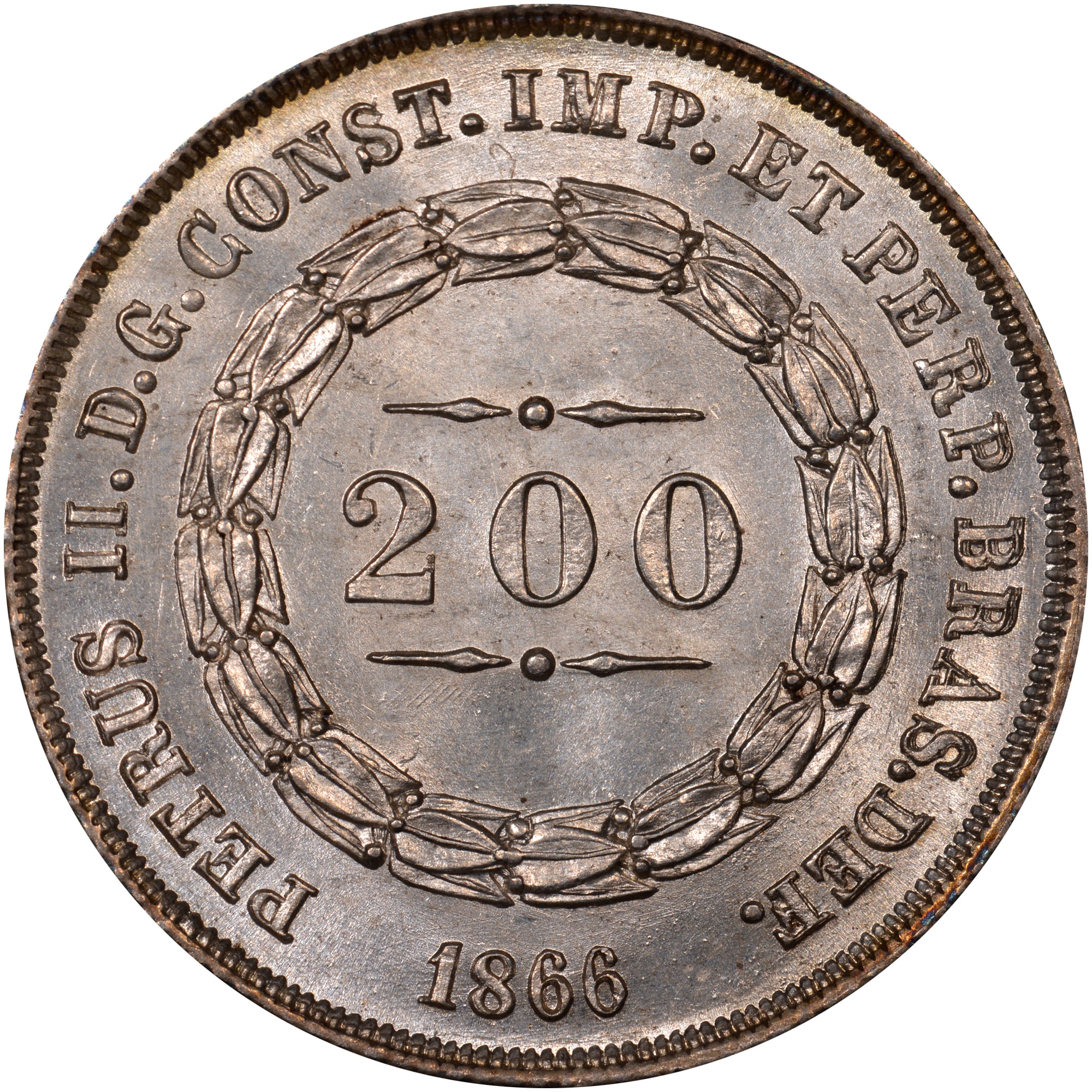 1854-1867 Brazil 200 Reis KM 469 Prices & Values | NGC