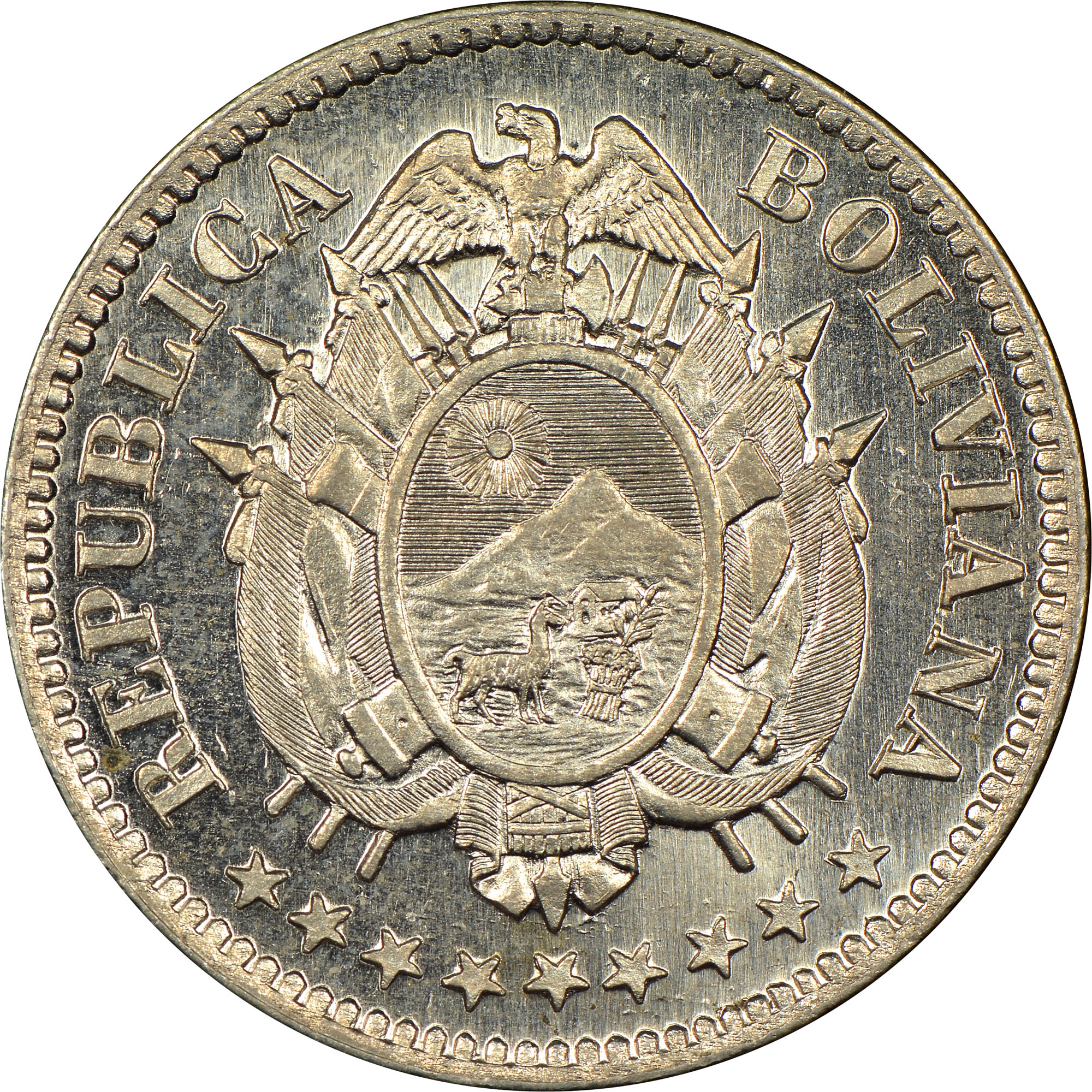 Bolivia 10 Centavos KM 170.1 Prices & Values | NGC