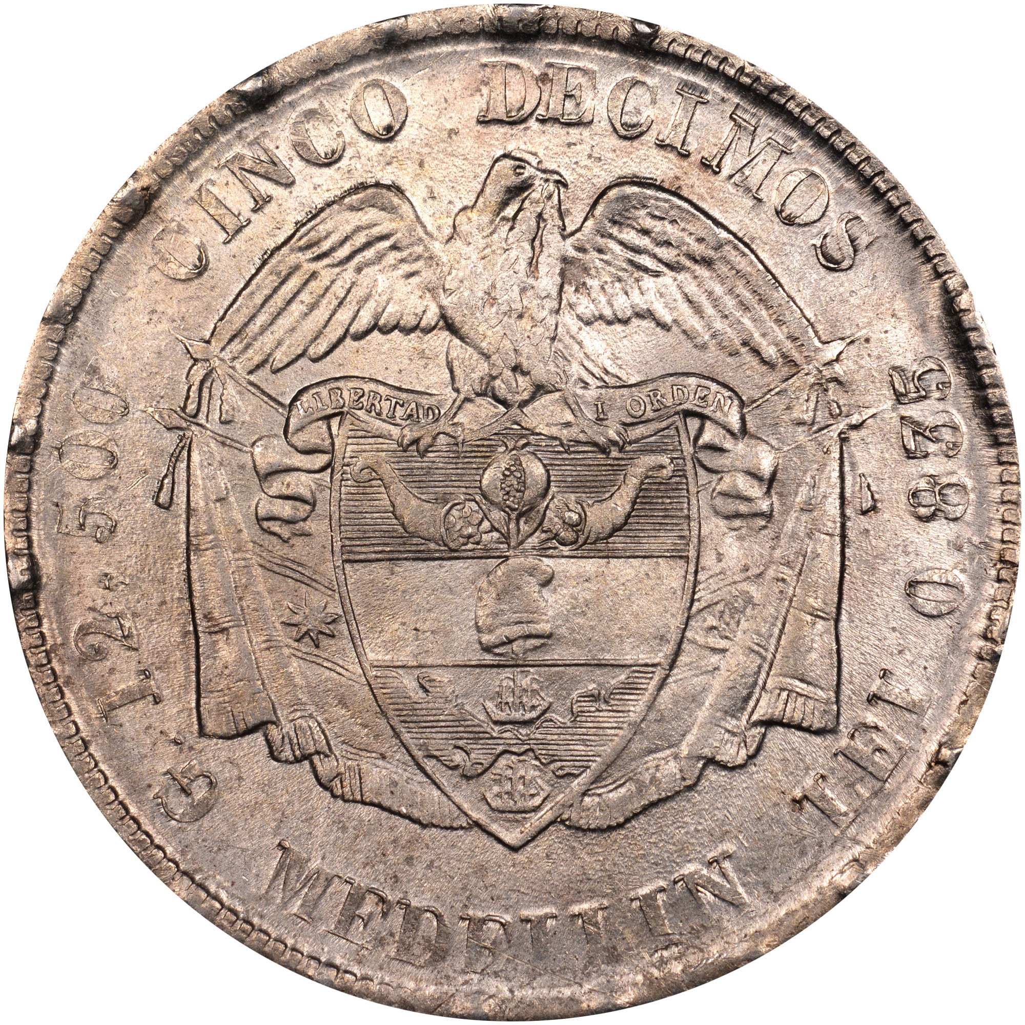 Colombia 5 Decimos KM 161.1 Prices & Values | NGC