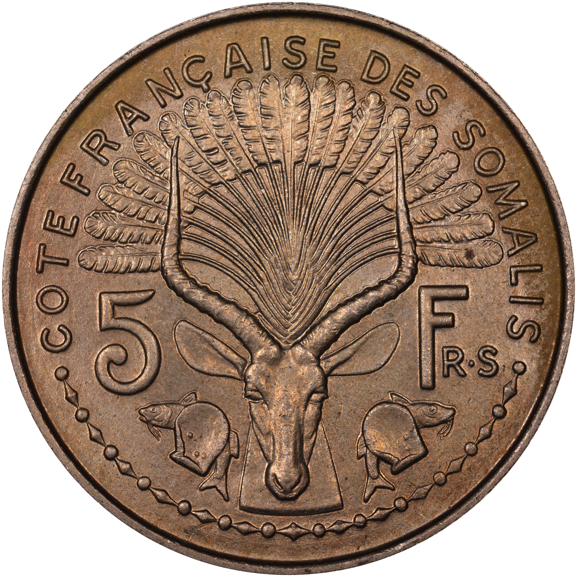 French Somaliland 5 Francs KM E3 Prices & Values | NGC