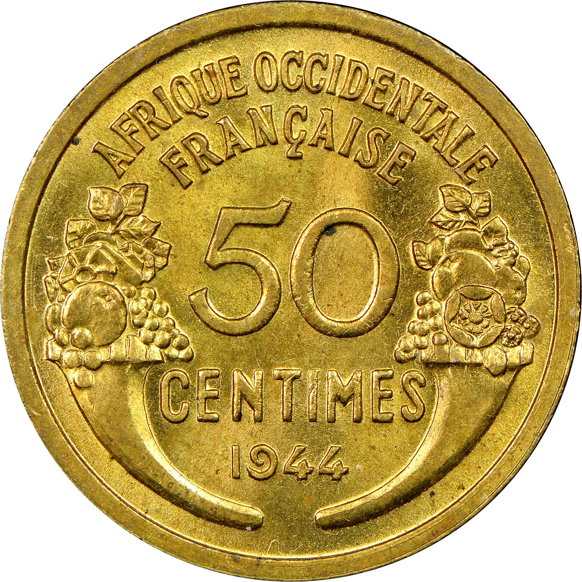 French West Africa 50 Centimes KM 1 Prices & Values | NGC