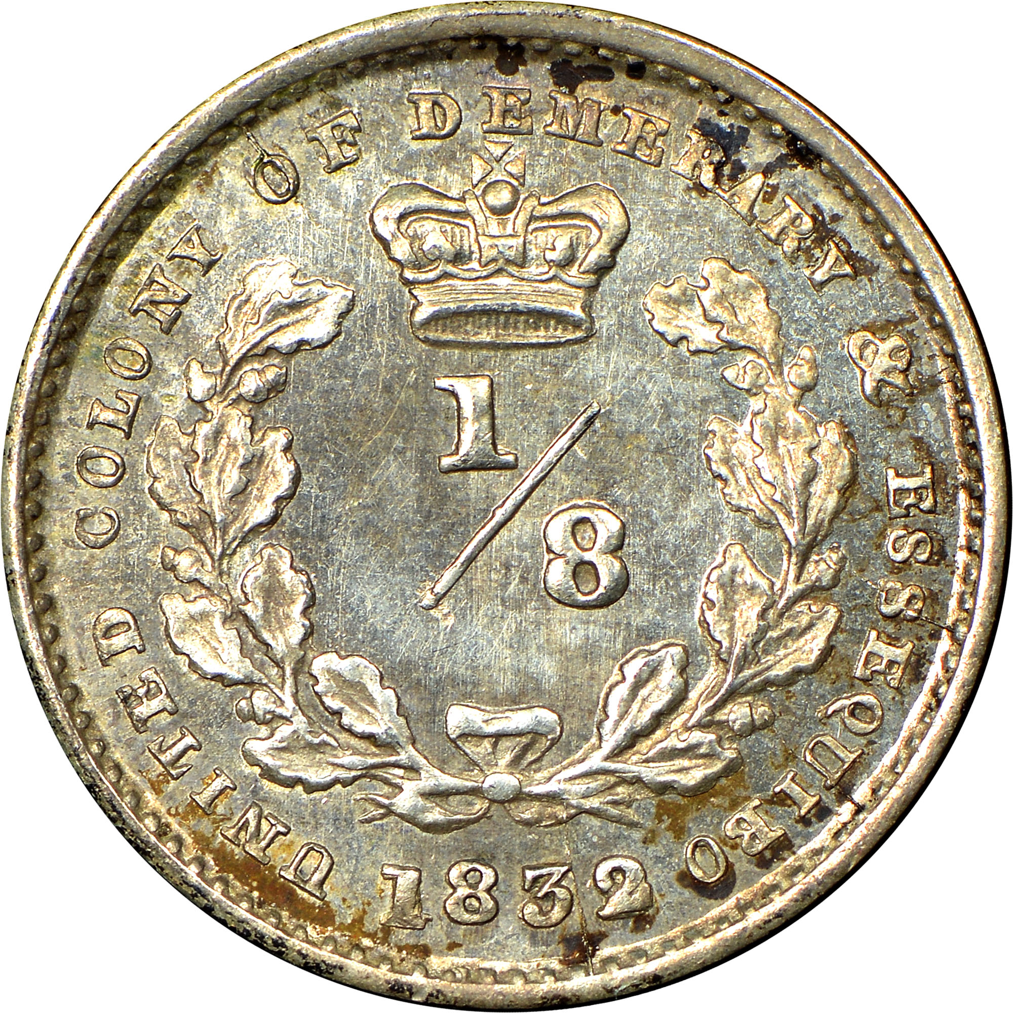 Essequibo & Demerary 1/8 Guilder KM 16 Prices & Values | NGC