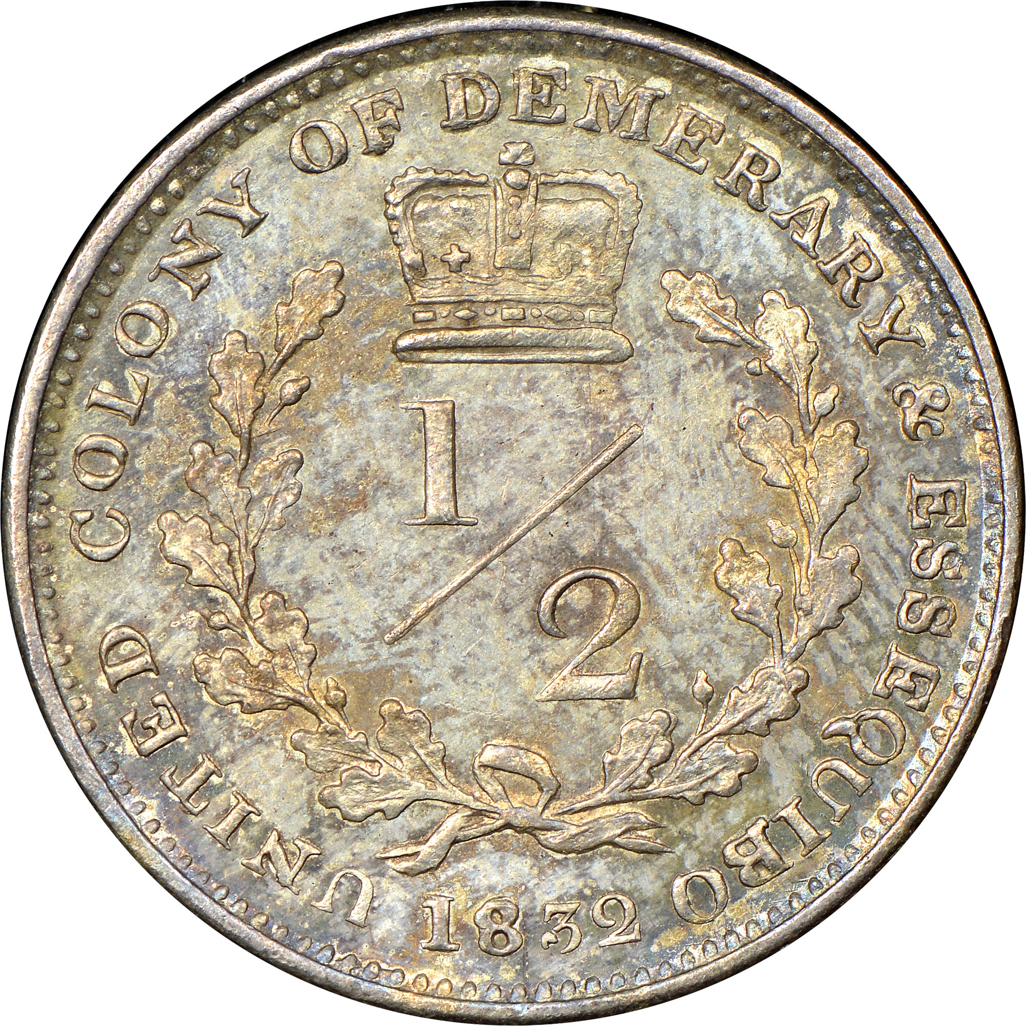 Essequibo & Demerary 1/2 Guilder KM 18 Prices & Values | NGC