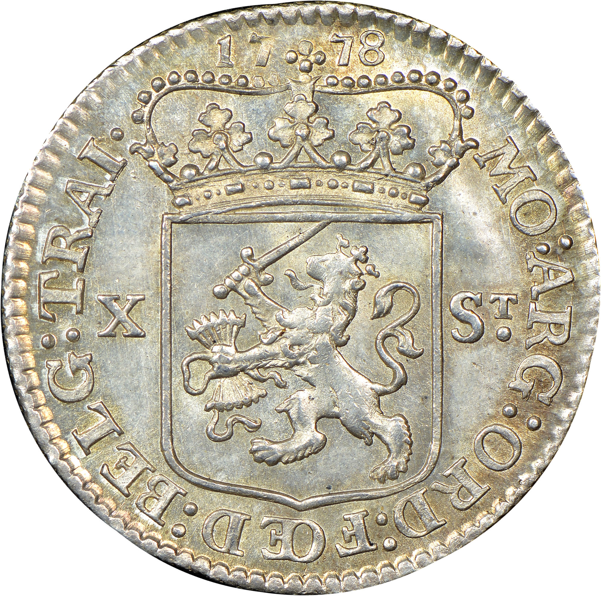 1750-1794 Netherlands UTRECHT 10 Stuivers, 1/2 Gulden KM 110 Prices