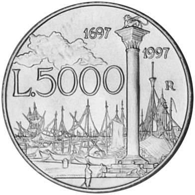 Italy 5000 Lire KM 189 Prices & Values | NGC