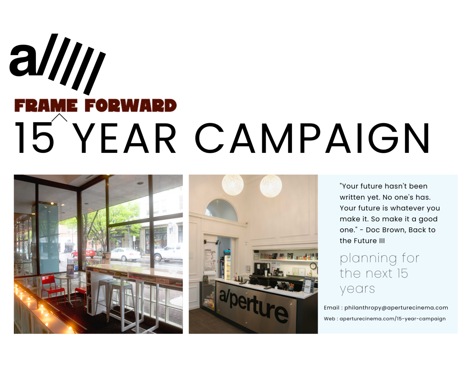 Frame Forward Campaign – a/perture cinema