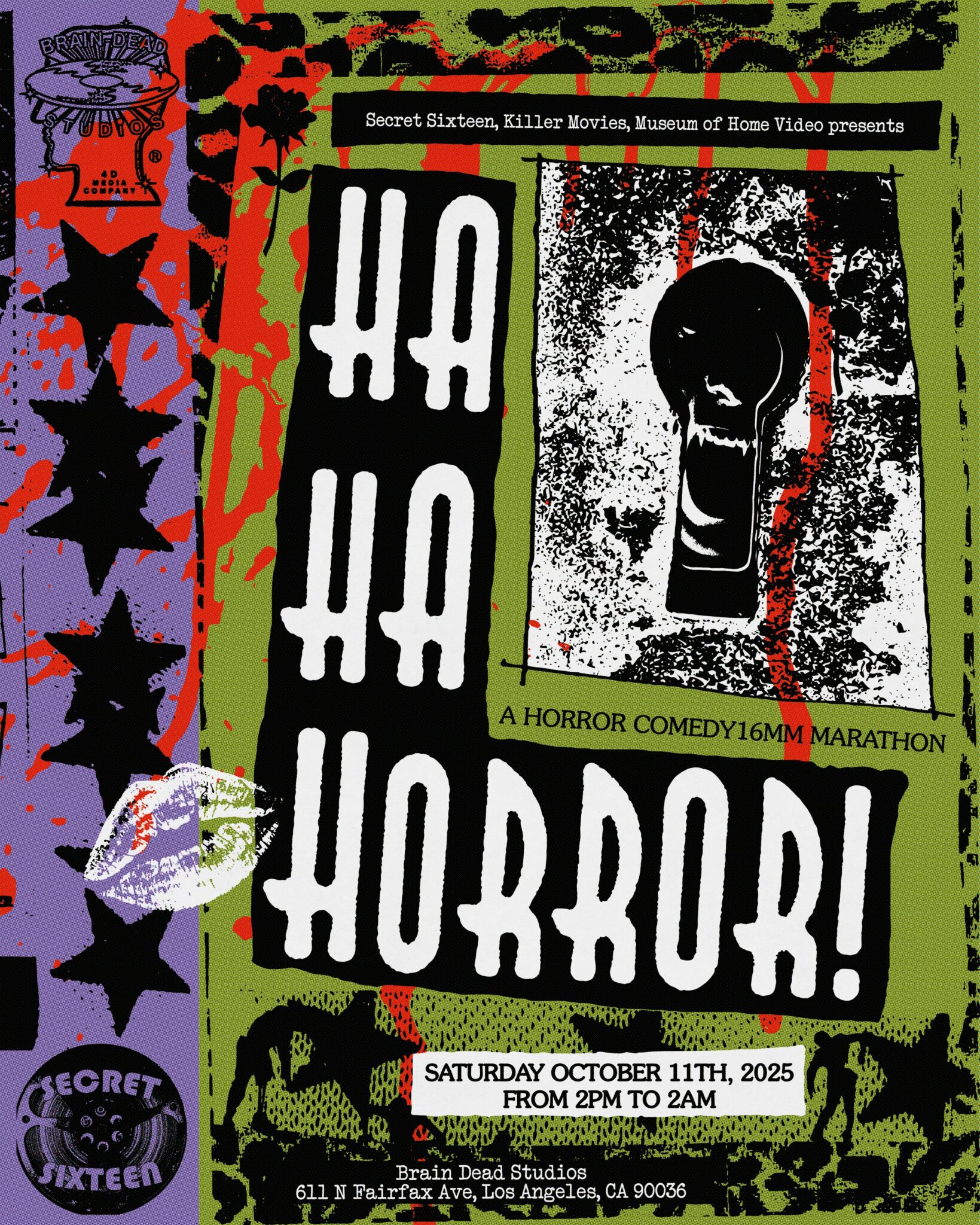 SECRET SIXTEEN: HA-HA HORROR 16mm Movie Marathon – Brain Dead Studios