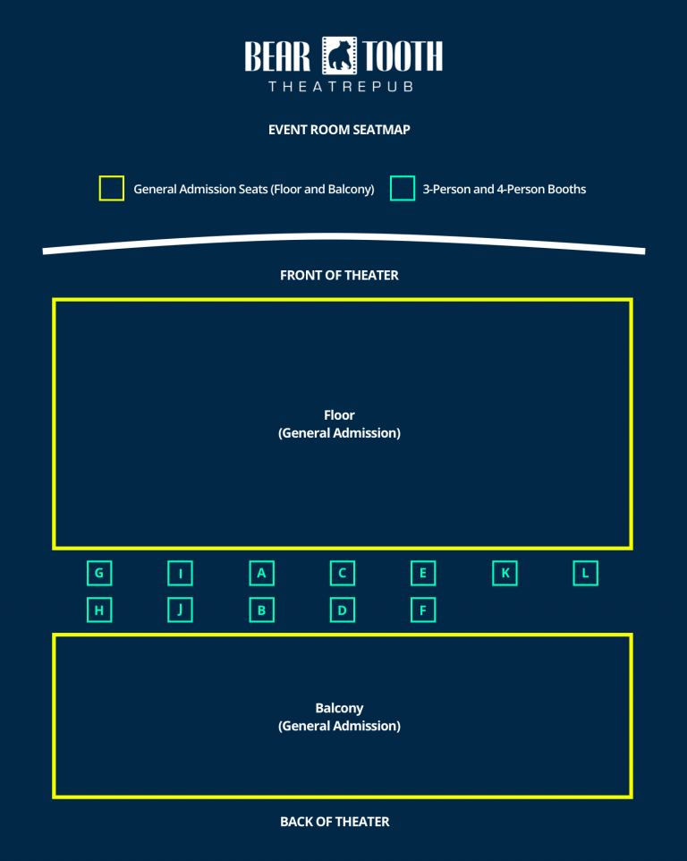Event Room Seatmap – Bear Tooth Theatrepub
