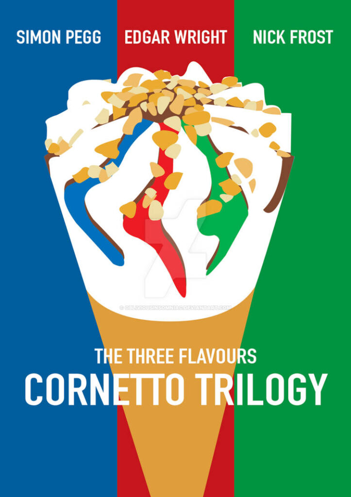 three flavours cornetto
