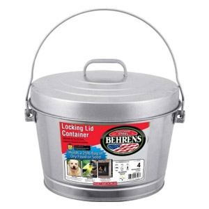 Galvanized Steel Locking 4-Gallon Can With Lid | HC Summers Feed ...