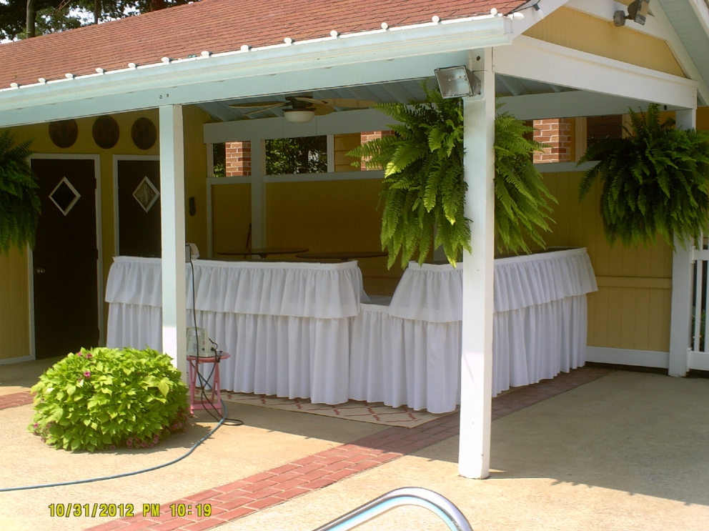 8' Skirted Bar Table | Taylor Rental of Berea, OH