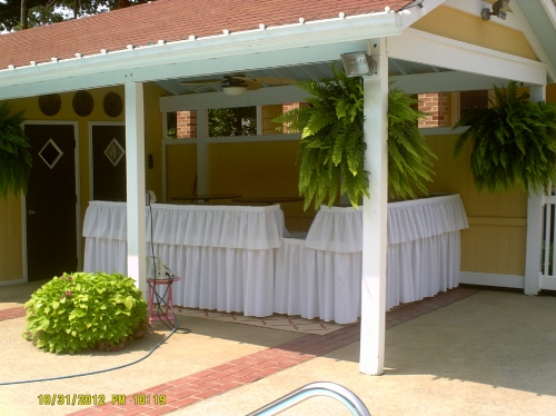 8' Skirted Bar Table | Taylor Rental of Berea, OH